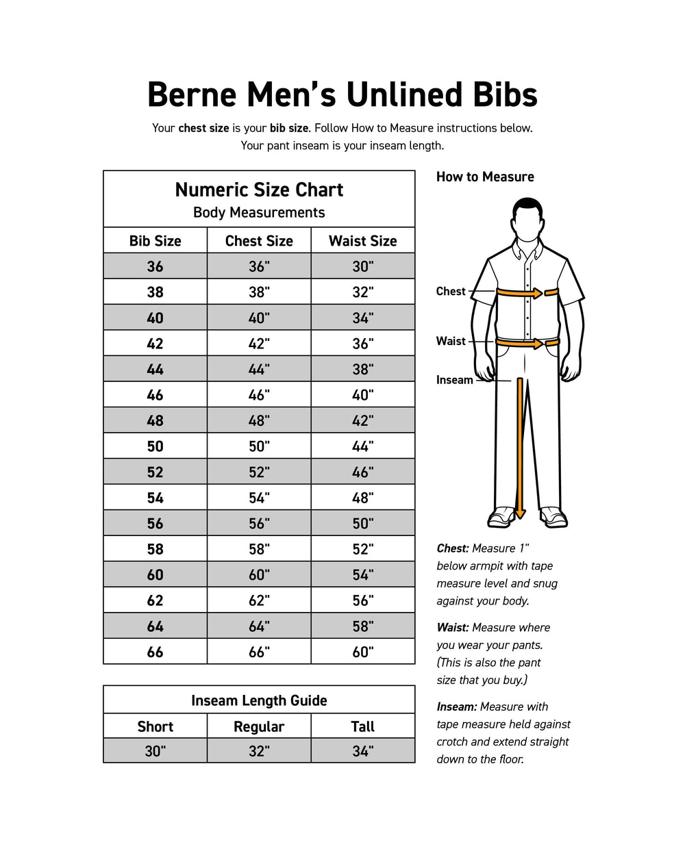 Size Chart – Berne Canada